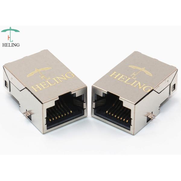 Quality 100 Base T Integrated Magnetics RJ45 Brass Shielded Right Angle Side Entry for sale