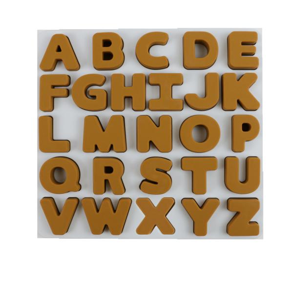 Quality Food Grade Kids Silicone Puzzle With Letters Alphabet Shape for sale