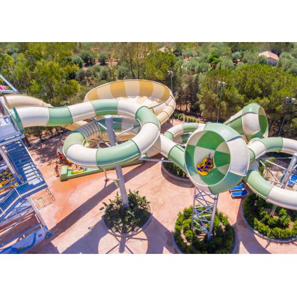 Quality Outdoor Thrilling Aquaslide Fiberglass Pool Slide Tantrum Valley Customized Size for sale