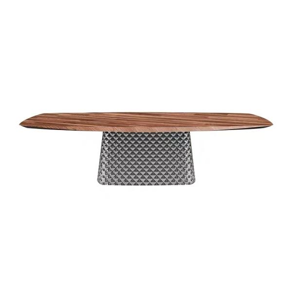 Quality Bright Concave Industrial Wood Kitchen Table , Rectangle Rustic Wood Dining for sale
