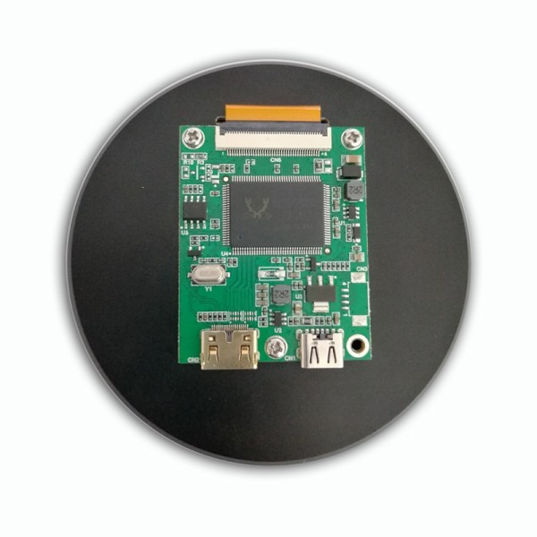 Quality 3.4'' 800x800 IPS TFT LCD Circular Instrument Screen Round Video HDMI Input for sale