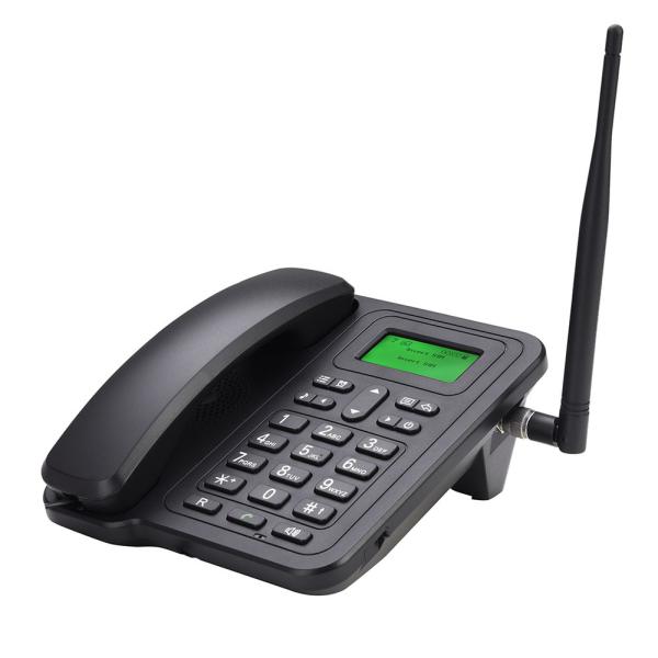 Quality Black Dual SIM GSM Fixed Wireless Phone Alarm Clock SMS for sale