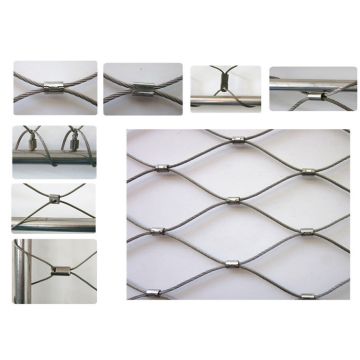 Quality AISI 316 Wire Rope Mesh Net , Flexible Stainless Steel Cable Mesh For Balcony for sale