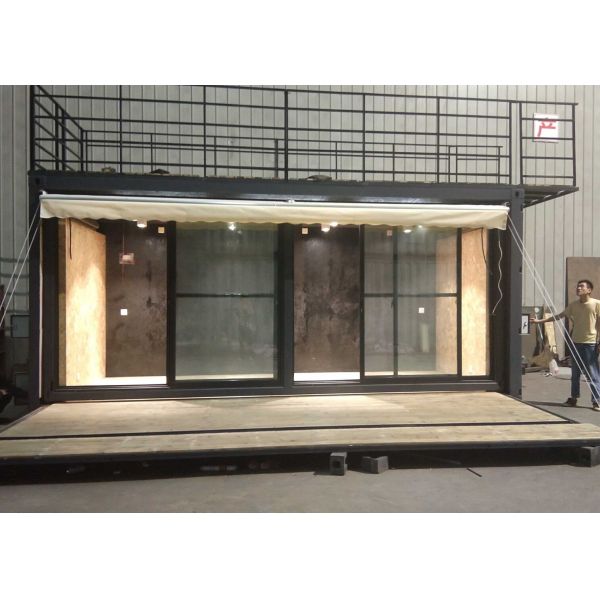 Quality Outdoor Electric 20HC Steel Frame Prefabricated Houses With Hardcover Terrace for sale