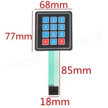 Quality Custom 4x3 Array 12 Keys Matrix Membrane Switches Keypads With Embossed Metal for sale