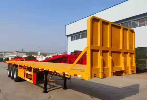 Quality CIMC 3 Axle 12400*2610*1550mm Customized Design Side Column Flatbed Semi Trailer for sale