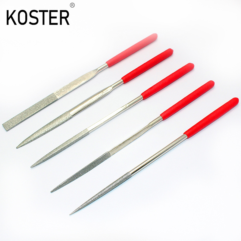 10PCS Half Round Shaped Plastic Coated Grip Handle Diamond Coted Needle File