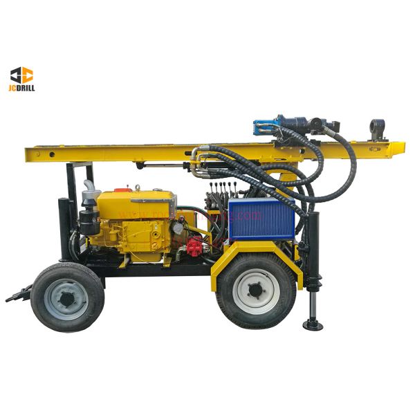 Quality Hydraulic 4 Wheels Dth Drilling Rig 110m Small Portable Type For Water Well for sale