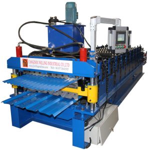 Quality Glazed Tile Roof 0.25 Double Layer Roll Forming Machine Gearbox Drive Plc for sale