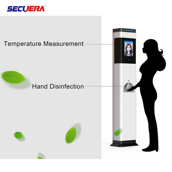 Quality 8 Inch Android Monitor Walk Through Temperature Scanner With Hand Sanitizer for sale