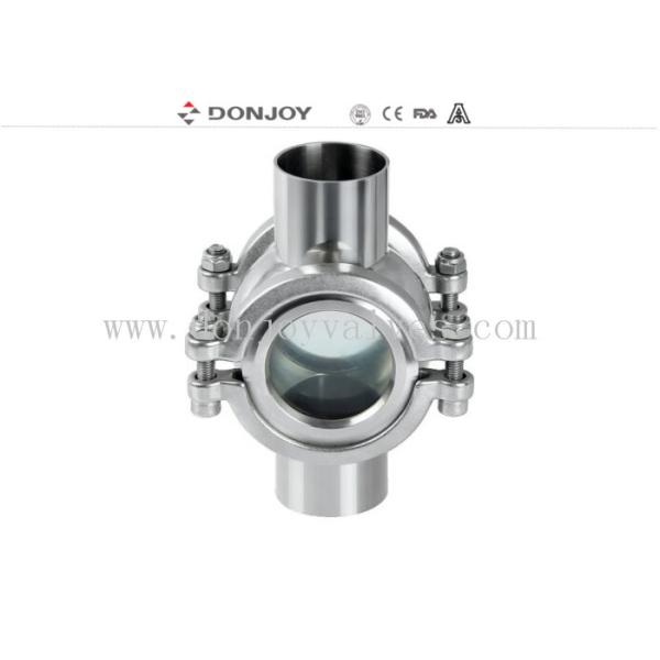 Quality DN65 Four Way SS316L Sanitary Sight Glass Zero Dead Angle for sale