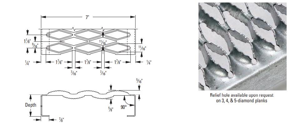 drawing of grip strut grating