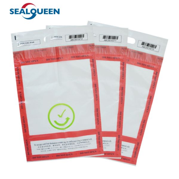 Quality Custom Printed Security Tamper Evident Plastic Bag Self Adhesive Sealing for sale