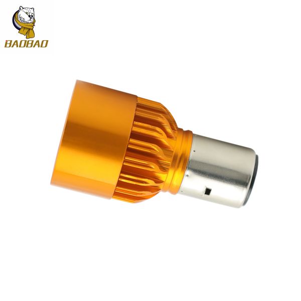 Quality BA20D 12V Golden Casing 3 Beam H4 LED Headlight Bulb Motorcycle for sale