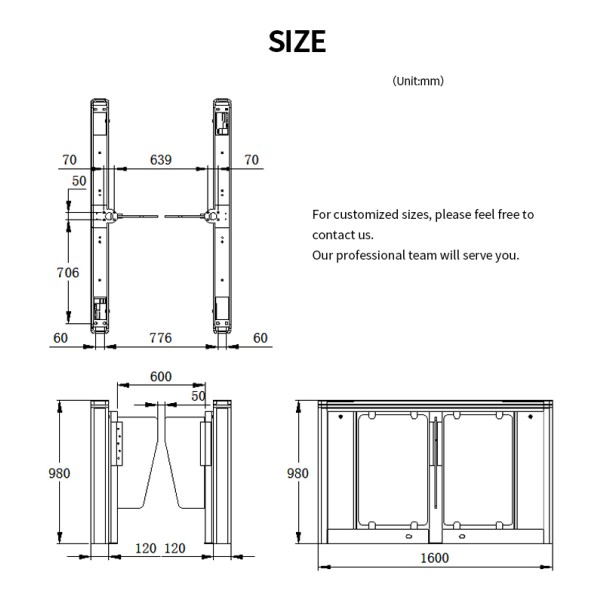 Quality CW427 Face Recognition Servo Swing Gate Turnstile with Anti-Collision Control for sale
