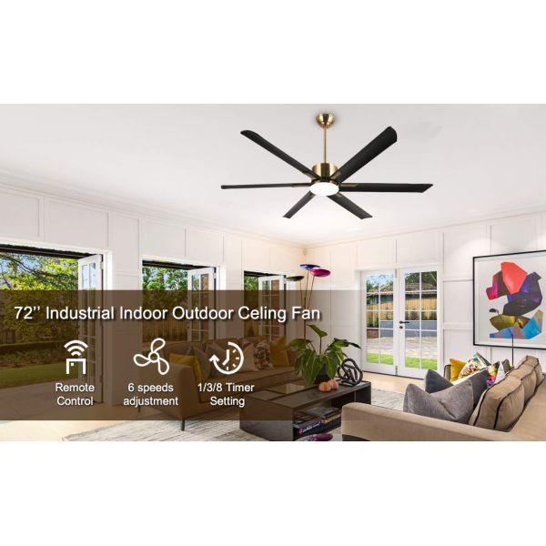 Quality 72 Inch Modern Smart Ceiling Fan with Light in White ABS for sale