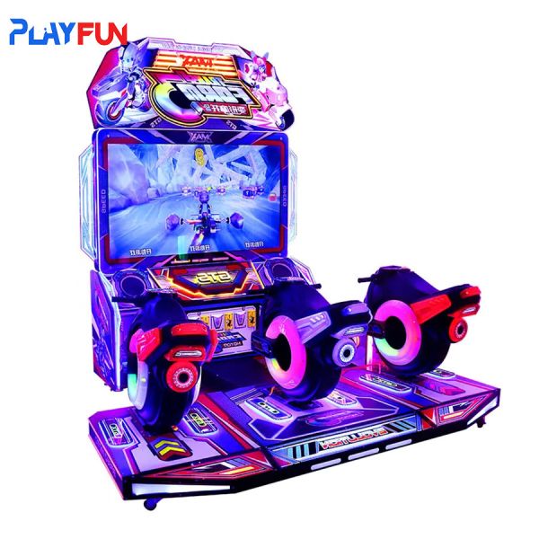 Quality Coin Operated 3 Players Motorcycle Kids Video Game Machine Racing Simulator  Motion Moto Arcade  Machine for sale
