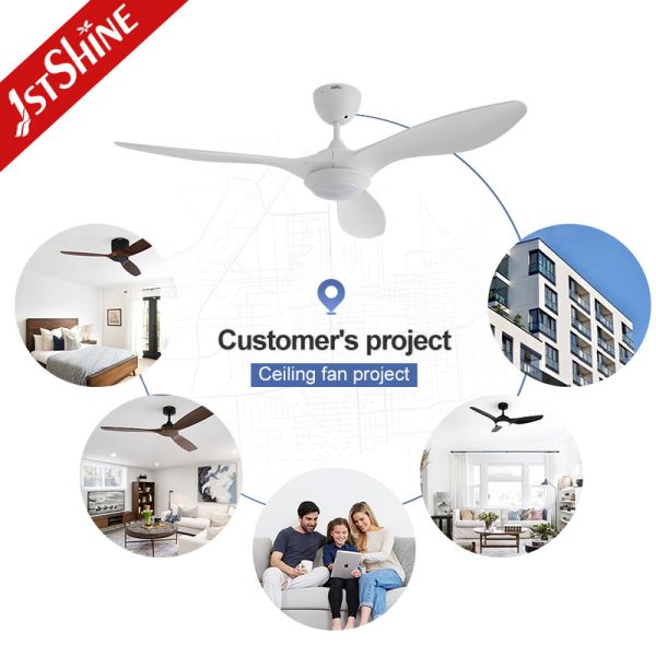 Quality 52 Inch White Ceiling Fan With Dimmable LED Light And Remote Control DC Motor for sale