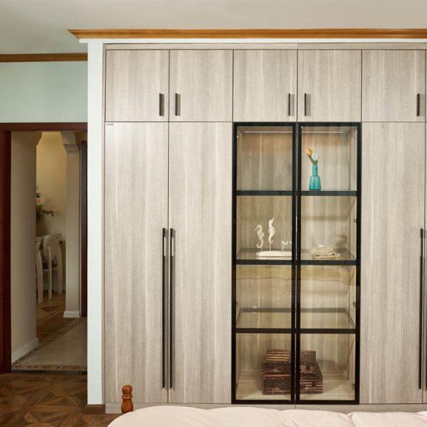 Quality Sliding Bedroom OEM PVC Wardrobes Modular Modern Wooden for sale