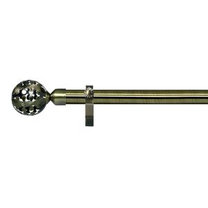 Quality Metal Electroplating Curtain Rods Set With Ball Shape Iron Finials for sale