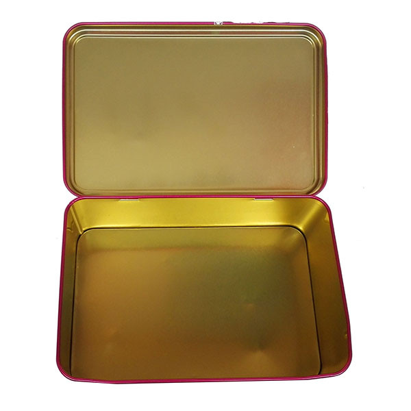 Quality Custom Rectangle CYMK Printed Tin Cookie Containers ISO90001:2008 for sale