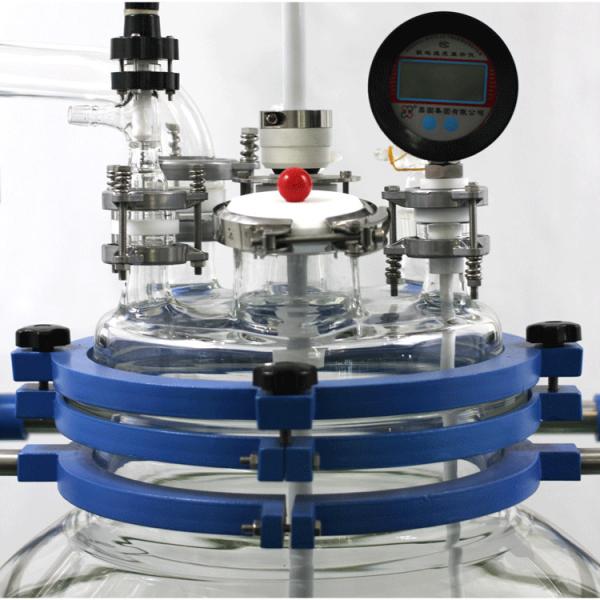 Quality Double Layer Glass Reactor PTFE Sealing Stainless Steel Frame for sale