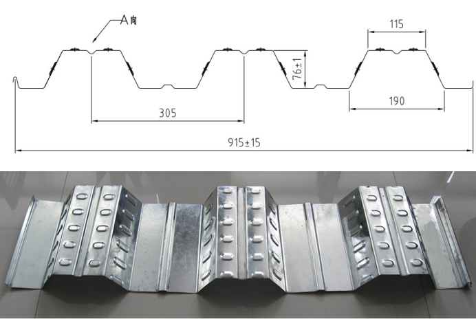 Metal decking drawing profile