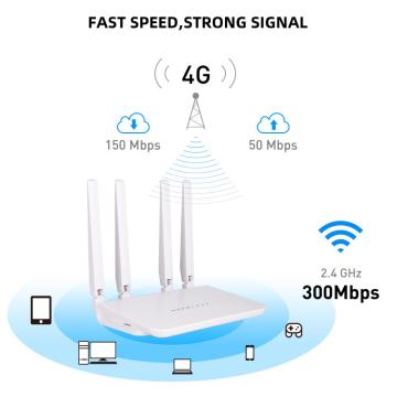 Quality WiFi Wireless 300Mbps LAN WAN Ethernet CPE 4G LTE Router Unlocked Sim Card for sale