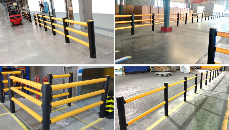 Flexible Pedestrian Barrier  Anti-Collision Guardrails Warehouse Safety Barrier Traffic Guardrails