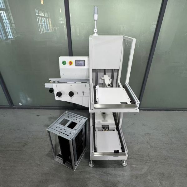 Quality Automatic SMT L-type PCB Unloader featuring Down Loader and Magazine Collector for sale