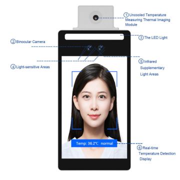Quality Android 9.0 MTK Face Recognition Temperature Measurement 800*1200 for sale
