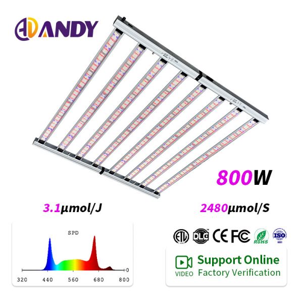 Quality ANDY 8 Bars 800W LED Grow Light Full Spectrum for sale