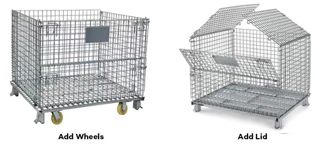 Storage Cage For Logistics Warehousing ASRS Foldable Wire Mesh Container