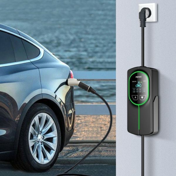 Quality Fast Charging Type 2 Electric Vehicle Car Charger with Portable Cyberpunk Design Style for sale