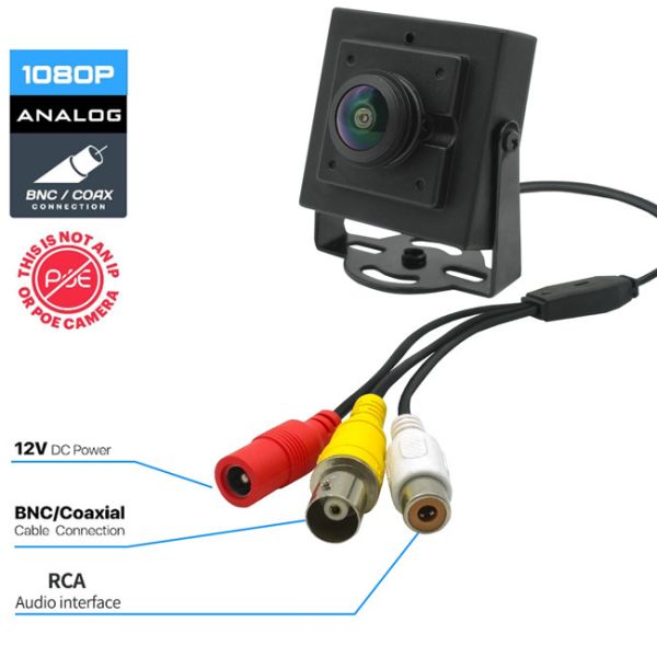 Quality 2MP 1.7mm Wide-angle Lens Color Mini Square AHD Camera CCTV Mini Analog Camera for sale