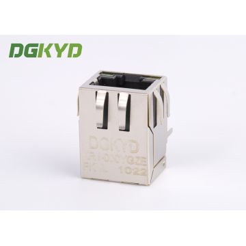 Quality Surface mount shielded right angle ethernet rj45 connector 100 BASE - TX Y/G LED for sale