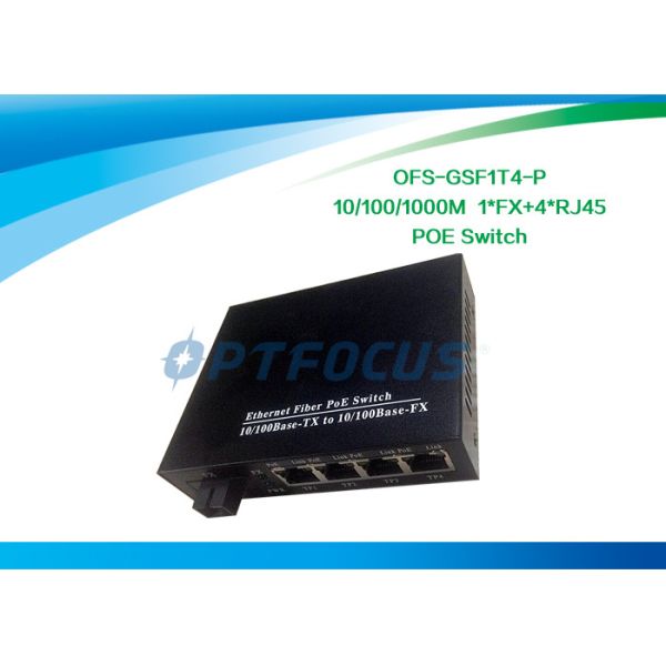 Quality 1FX + 4UTP 5 Port Gigabit Poe Switch Single Mode1310nm 20KM SC DF SM 10/100M UTP for sale