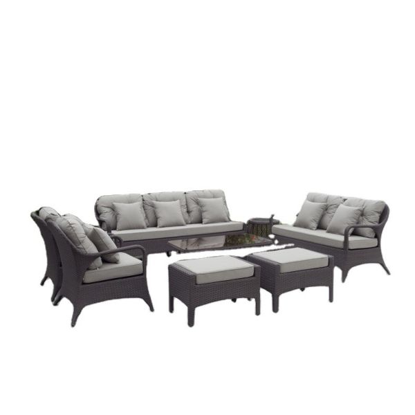 Quality Waterproof Fabric Cushion Modern Design Aluminum Rattan Garden Sofa Set for Outdoor Patio for sale