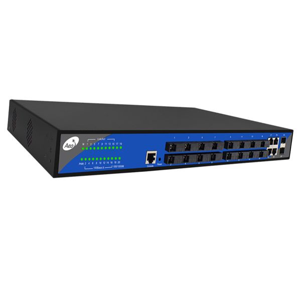 Quality 4 Gigabit Ethernet SFP Optical Switch 16 10 / 100M with 2 SFP Ports for sale