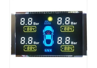Quality VA LCD Display Segmented Black Screen Module with 178 Degrees Viewing Angle 5.0V Operating Voltage and White LED Backlight for Car Tire Pressure for sale