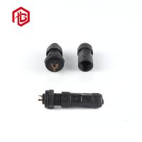 Quality M12 Front Panel Mount Male And Female Straight Through Connector Led Waterproof Cable Black Plug 3pin for sale