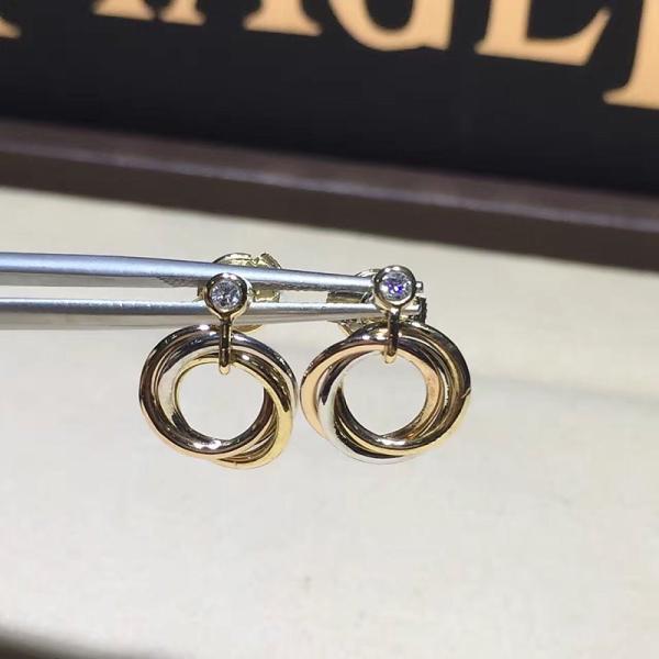 Quality Trinity Earrings High End Custom Jewelry With Three Interlaced Bands for sale