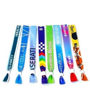 Quality RFID Wristbands for Party and Events Custom Logo Printing on Satin Fabric for sale