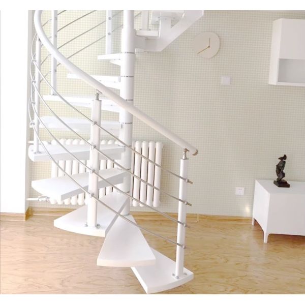 Quality Curved Stairway Stainless Steel Guardrail with Vertical Rod Handrail and Tube Balustrade for sale