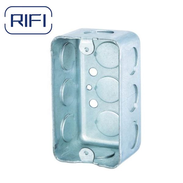 Single Gang Metal Box Metal Handy Box Caja Registro Galvanized EMT Conduit Box 2"X4"