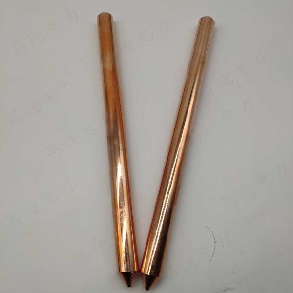 Quality 6 8 Foot Solid Copper Ground Rod 8ft Spike Rod For Earthing for sale