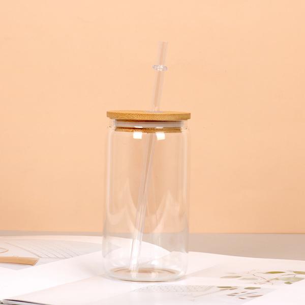 Quality Stylish Modern Design Glass Mason Bottle Glass Iced Coffee Cups With Lids Glass for sale
