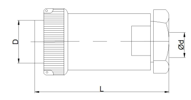 PC Series cable plug with tail dimensional diagram