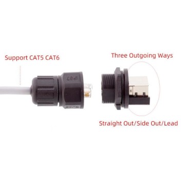 Quality IP67 RJ45 Waterproof Electrical Cable Connector CAT5 CAT6 Installation Method for sale