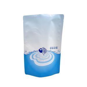 Quality 120microns Foil Coating Blue Food Custom Stand Up Pouches For Fresh And for sale